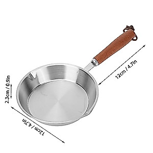 Luqeeg Stainless Steel Frying Pan, Mini Non Stick Fry Egg Pan, Compatible with Induction Stoves, Gas Stoves, Skillet with Ergonomic Handle for Household & Restaurant (16CM)