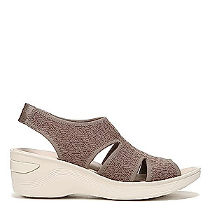 BZees Womens Daytona Slip-on Wedge Sandal, Morel Chevron, 7 Wide US