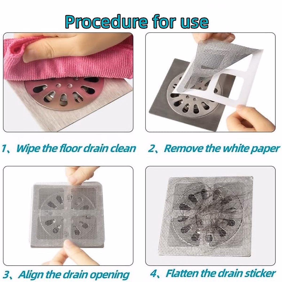 Disposable Hair Drain Stickers, 2024 New Drain Cover Hair Catcher for Bathroom Laundry Bathtub Kitchen（20PCS）