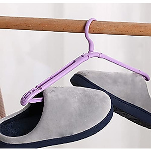 Fineget Travel Hangers Foldable Collapsible Hangers Clothes Hangers Coat Hangers Plastic Hangers Non Slip Hangers Purple Hangers