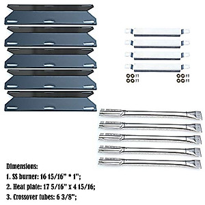 Direct Store Parts Kit DG182 Replacement for Charmglow 720-0396,720-0578 Gas Grill Burner,Crossover Tube,Heat Plate