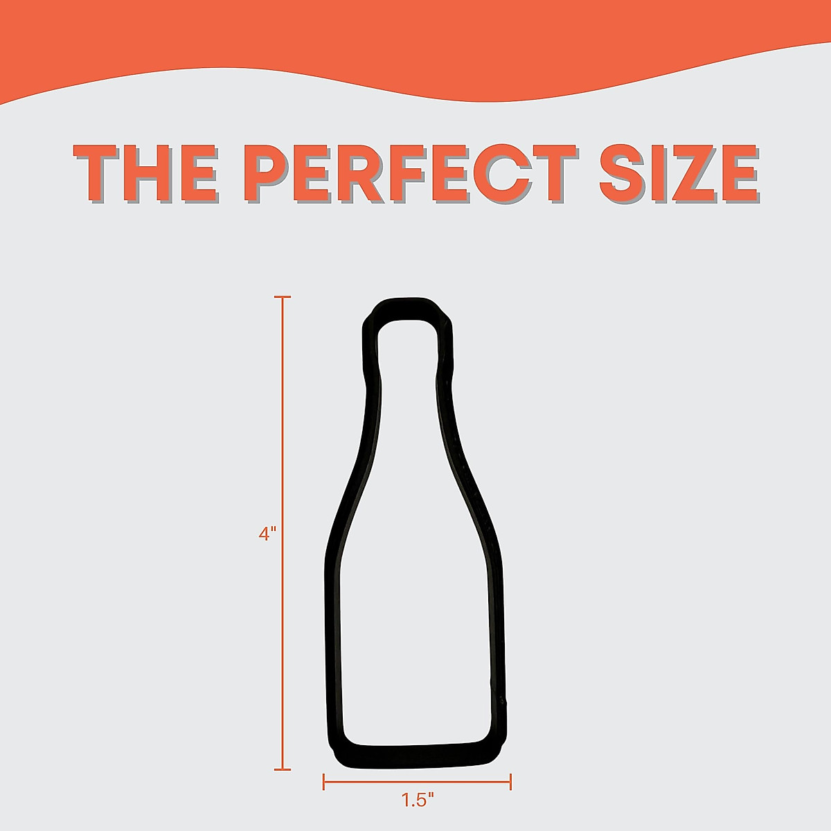 Champagne Bottle Cookie Cutter with Easy to Push Design, for Baby Showers, Work Events, and Birthday Celebrations (4 inch)