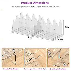 Rzmyencg Shelf Purse Dividers for Closet,8pcs Adjustable Bag Organizer Closet,Acrylic Clear Bookshelf Separator,Handbag Storage Organizer for House, Office Use