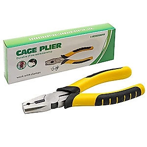 PAULOZYN 600PCS Wire Cage Clips and Wire Cage Pliers Kits, Pet Poultry Chicken Rabbit Bird Cage Building Installation Wire Cage Fasten Clips Buckle Pliers ​Tools