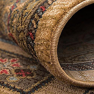 Unique Loom Fars Collection Modern Classic Tribal Inspired Design with Border Area Rug, Rectangular 9' 0" x 12' 0", Tan/Light Blue