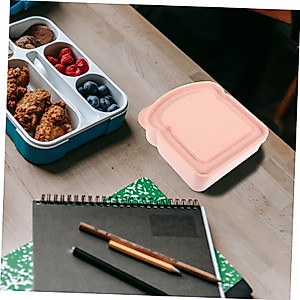 KICHOUSE 4pcs Portable Sandwich Containers Toast Shape Food Storage Holders for Camping Picnics and Meal Prep Bread Snacks and Fruits Sealing Box Kitchen Supplies