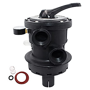 TIROAR SP0714T Top-Mount Multi Port Valve Compatible with Hayward VariFlo,Replacement for Hayward Above-Ground Pro or VL 210 Series Sand Filter，1-1/2 Seven Position Control Valve，Black