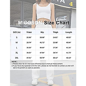 Micoson Women High Waist Cargo Pants with 8 Pockets Straight-Leg Loose Girl Moisture Wicking Oversized White Cargo Jeans White,XXL