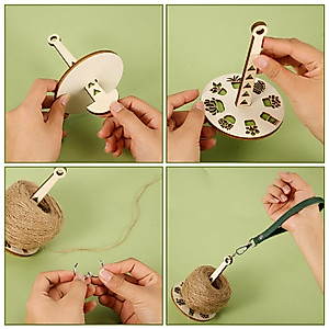 Wrist Yarn Holder, Portable Wrist Yarn Ball Minder Stand with Leather Wristband Wooden Twizzling Yarn Organizer Storage Knitting Supplies Crocheting Gift for Craft Lover (Green)