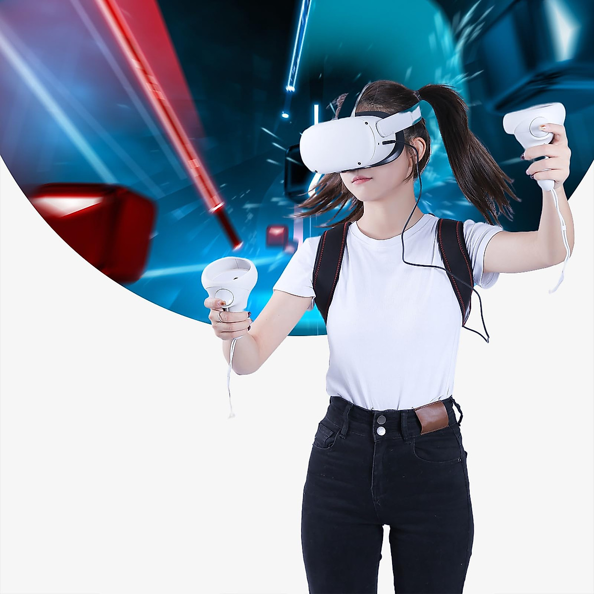 Hzlucki Halo Silicone Controller Cover Compatible with Oculus Meta Quest 2 Controller, Soft Silicone Grips Cover, 1Pair / White