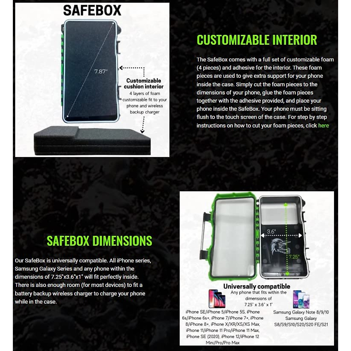 Sgroi Innovations, LLC SafeBox (Orange) - Universal, Waterproof Cell Phone Case. Allows Full Usage of Phone While Protected from The Elements!