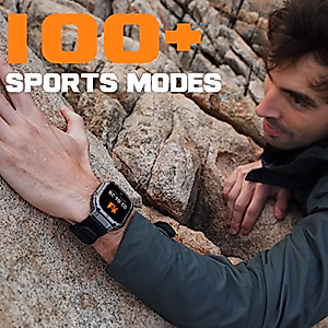 KACLUT Smart Watch,2-inch Utral Large HD Display,100M Waterproof Rugged Military Smartwatch with Bluetooth Call(Answer/Dial Calls) 70 Days Extra Long Battery Life,100+ Sports Modes Fitness Tracker