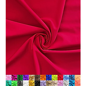 Nylon Spandex Fabric | 80% Nylon, 20% Spandex | Swimwear, Activewear Fabric | 4-Way Stretch | Sports, Dance, Yoga (Red, 1 Yard)