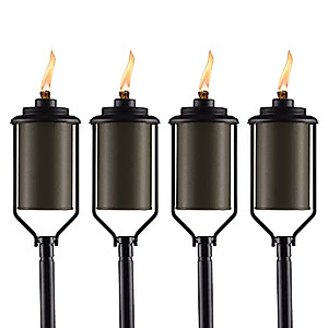 TIKI Brand 1121124 Simply Metal Easy Install 4pk Torch, Bronze