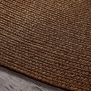 SUPERIOR Reversible Braided Indoor/Outdoor Area Rug, 4' Round, Cocoa