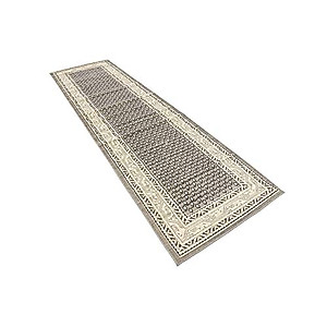Unique Loom Williamsburg Collection Traditional Border with Dotted Center Area Rug, Runner 2' 9" x 9' 10", Gray/Beige