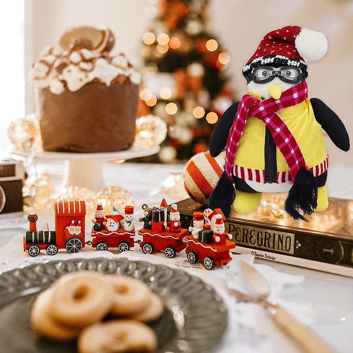 Firecos 10.6'' Penguin Plush Toy Cute Penguin Plushy Stuffed Doll Toys Christmas Thanksgiving Gifts Plushies (S (27cm)