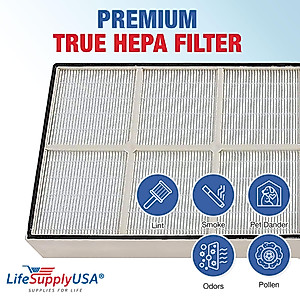 LifeSupplyUSA HEPA Filter Replacement Compatible with Whirlpool Whispure 1183054K AP350 AP450 AP510 Air Purifiers (Plastic Frame)