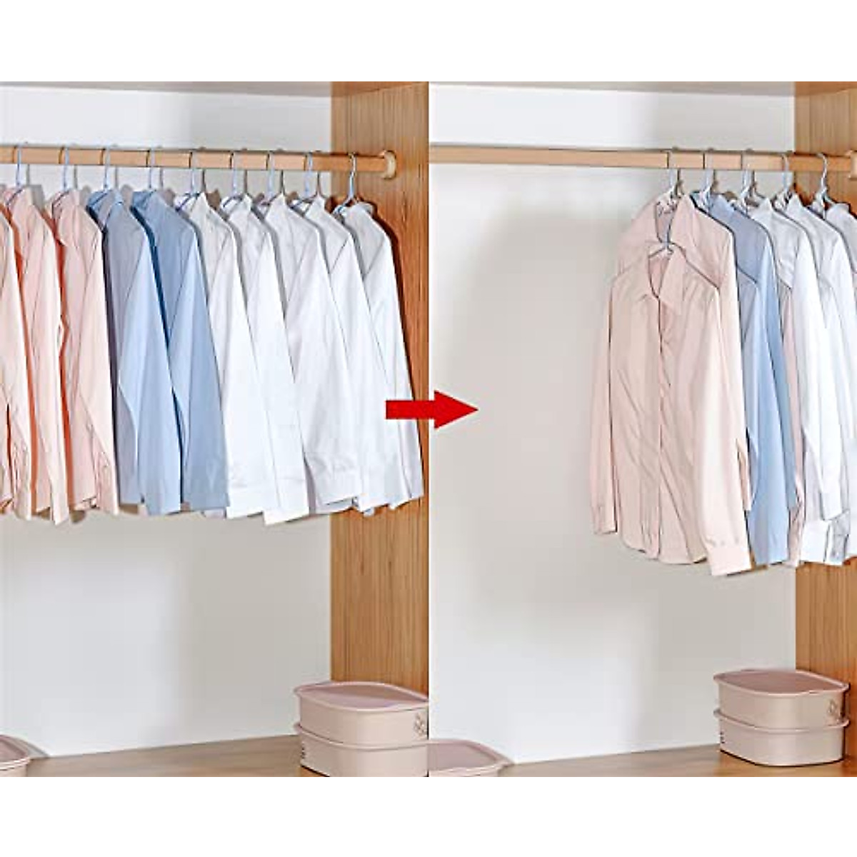 HUAFEI 80 Pcs Clothes Hanger Connector Hooks, Plastic Hanger Hooks for Closet Space Savers Hangers and Family or Clothing Shop ，Cascading Hooks for Hangers (White, 80), 2.16 x 0.79 x 1.2 inches