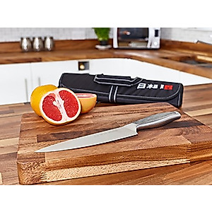 Ross Henery Professional Japanese Chef’s Knife Set | 9 Piece Hand Sharpened Stainless Steel Knives | Kitchen Set & Canvas Case