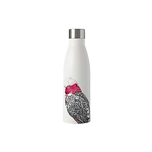 Maxwell & Williams Marini Ferlazzo Insulated Water Bottle with Galah Design, Double Wall Stainless Steel, White, 500 ml