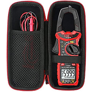 Khanka Hard Travel Case Replacement for KAIWEETS HT206b / HT206d 600A Digital Clamp Meter T-RMS 6000 Counts, Auto-Ranging Multimeters AC/DC Current Voltmeter Ammeter Tester， Case Only
