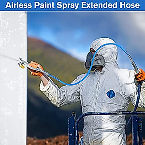Enhon 4 ft Airless Paint Spray Extension Hose Compatible with Graco 247338, 3/16 ID High Pressure Paint Spray Whip Hose, 3000 PSI Flexible Extended Wall Painting Tube