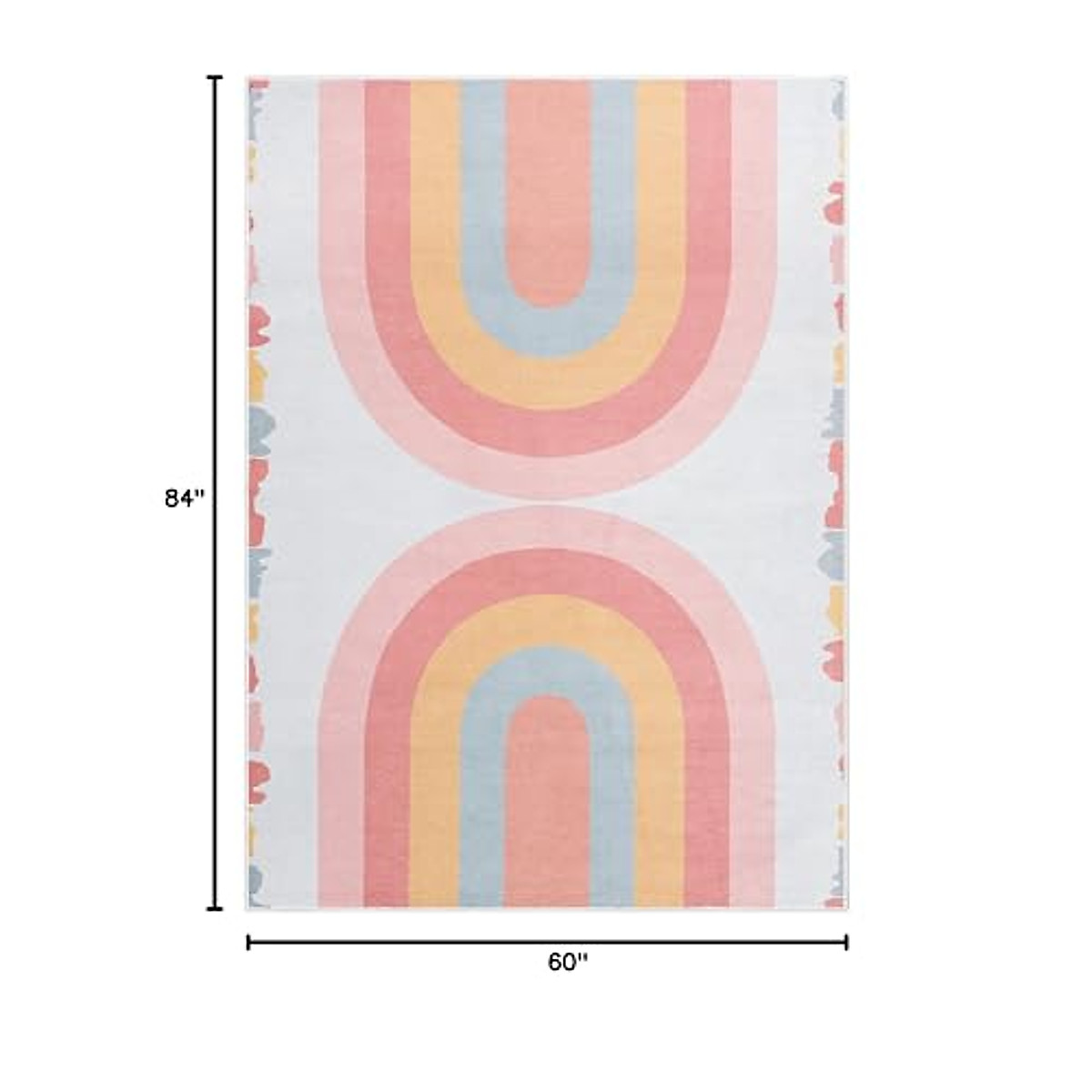 Well Woven Kids Crescent Rainbow Rug, 5' x 7', Multi Color