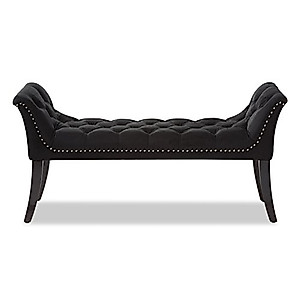 Baxton Studio Herblay Bench, Black