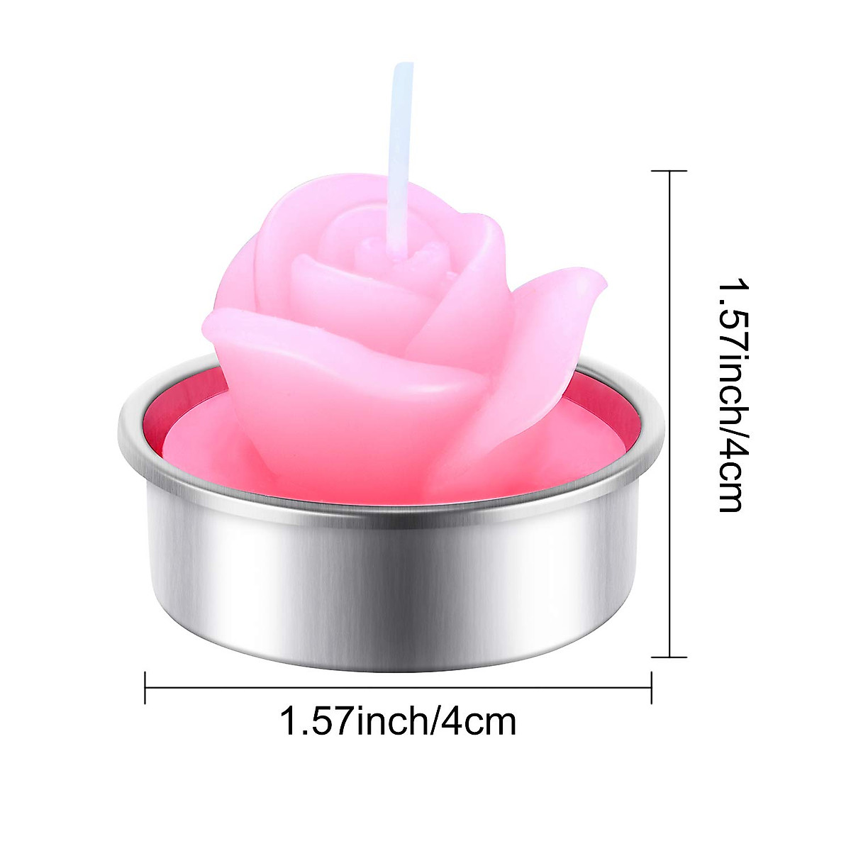 TecUnite 12 Pieces Valentine's Day Rose Tealight Candles Handmade Delicate Rose Flower Candles for Valentine Spa Party Wedding Gift Home Decor(Pink)