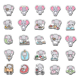 Pack 50 Pcs Cute Animal Elephant Stickers for Water Bottles Waterproof Laptop Luggage Cup Computer Scrapbooking Teens Adults Girls Boys Aesthetic Sticker Packs Small Vinyl Decals