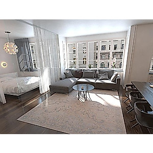 Unique Loom Paris Collection Pastel Tones Traditional Distressed Gray Area Rug (9' 0 x 12' 0)