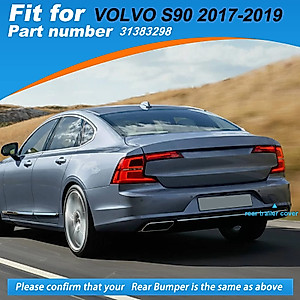 CZShiYue Rear Bumper Tow Hook Cover Fit for Volvo S90 2017 2018 2019 Towing Eye Cap 31383298 398400101 (Black, Right Passenger Side) Xinpinsai