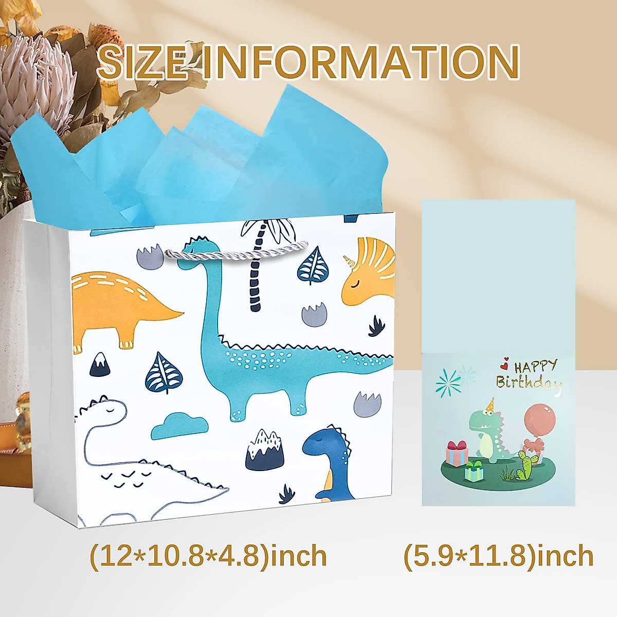 Colodeol 12" Large Happy Birthday Gift Bags