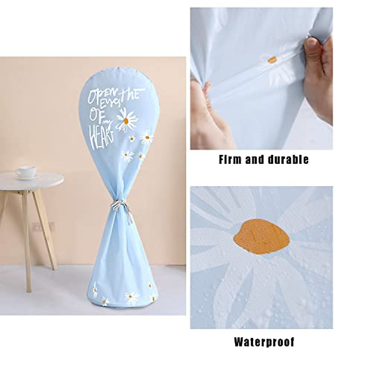 3-piece fan dust cover waterproof and dust-proof fan cover washable vertical circular fan dust cover household floor fan cover protective cover