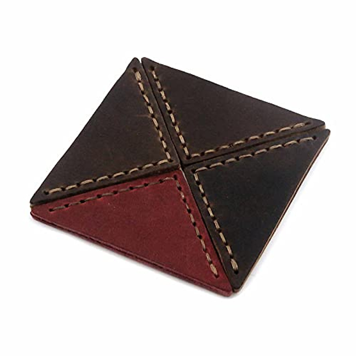 Quluxe 4 Pcs Leather Triangle Bookmark Page Corner Genuine Leather Bookmark Personalized Handmade Reading Book Marker for Bookworm Book Lover Gifts- Coffee, Brown, Red