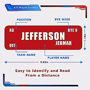 Extra Large 6FT x 4FT Fantasy Football Draft Board 2023-2024 Kit with 637 Player Stickers, 14 Teams, 20 Rounds, 2023 Fantasy Football Draft kit Premium Color Version for Home Office Sport Club Bar