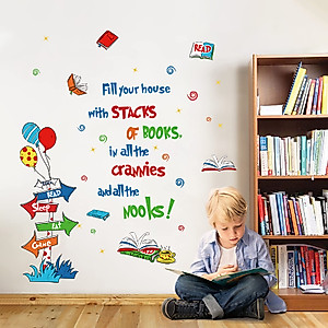 decalmile Colorful Inspirational Quotes Wall Decals Reading Books Letters Wall Stickers Classroom Kid Bedroom Playroom Wall Decor