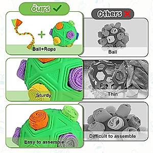 Fzonsh Snuffle Ball for Dogs Small to MediumBreed with Interactive Bite Resistant Rope, Interactive Puzzle Dog Toys Snuffle Ball Encourages Natural Foraging Skills for Training