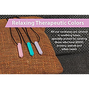 Tilcare Chew Chew Sensory Necklace – Best for Kids or Adults That Like Biting - Perfectly Textured Silicone Chew Necklaces