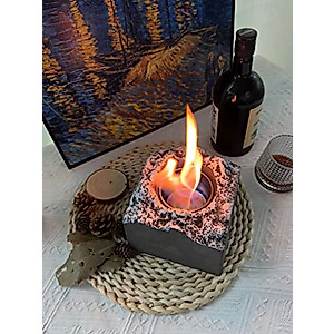 Xoten Concrete Tabletop Fire Pit, Snow Mountain,Indoor & Outdoor Fire Pit Bowl, Ethanol Fire Pit, Small Balcony Table Top Fire Bowl, Patio Firepit, Mini Fireplace, Tabletop Fireplace