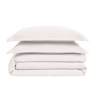 London Fog Garment Washed Solid Duvet Set White Microfiber 2-Piece Twin XL Duvet Set, Solid Themed, Adult and Teen, Oeko-TEX Certified