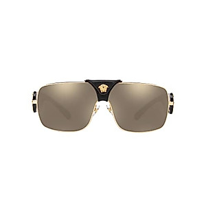Versace VE 2207Q 1002/5 Gold Metal Square Sunglasses Gold Mirror Lens