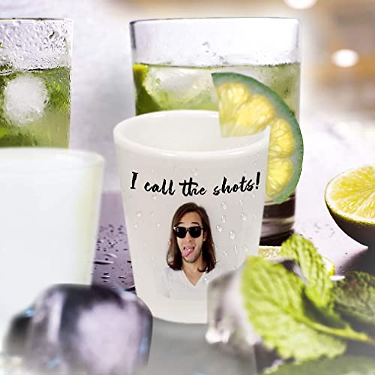 Shot Glasses Bar Accessories Custom Personalized Photo Picture & Text Alcohol Bar Supplies 1 Shot Ceramic 2 Oz