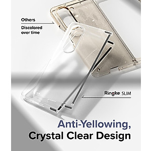 Ringke Slim [Prevents Oily Smudges] Compatible with Samsung Galaxy Z Fold 5 Case, Anti-Fingerprint Technology Smudge Proof Translucent Phone Cover for Women, Men - Matte Clear