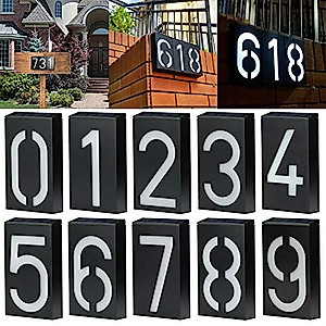 Solar Led House Number Digital Light, Modern Address Sign, Wall-Mounted Signage for Home Garden Yard Street