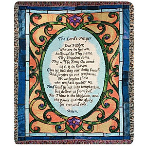 Manual Inspirational Collection 50 x 60-Inch Tapestry Throw, The Lords Prayer