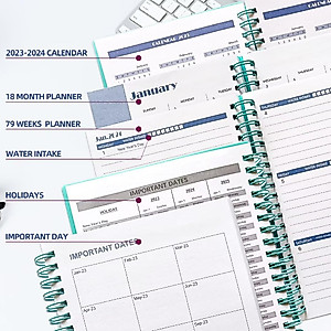 Cheneyboo Planner 2024-2025, Monthly Weekly Daily Planner 2024-2025, January 2024- June 2025 18 Month Planner,5.2"x7.5", Green