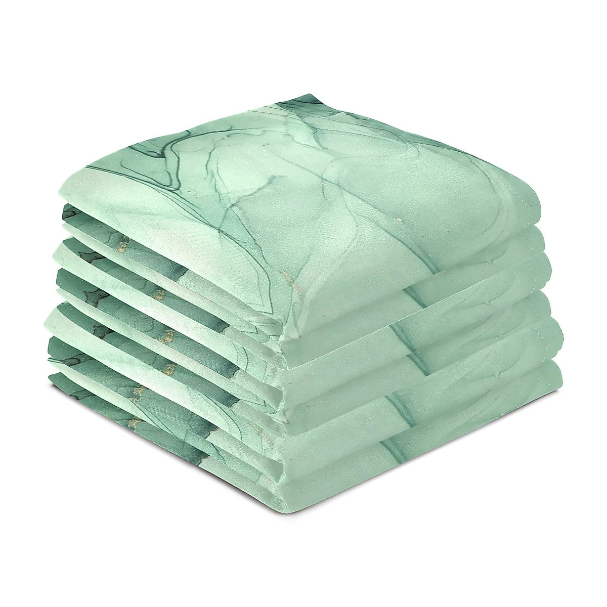 Kigai Kitchen Dish Towels Abstract Marble Mint Green Soft Tea Towel Set of 6 Absorbent Dishcloths Hand Towels for Dish Clean Cloth 28" x 18"