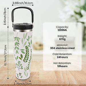 Riley Joy 40 oz 2.0 Stainless Steel Tumbler with Leak-Proof Lid and Straw, Double-Wall Vacuum Insulated Travel Mug for Coffee, Iced Tea, or Water - Ideal for Commutes and Outdoor